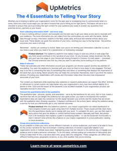 4 Essentials to Telling Your Story - Tipsheet | UpMetrics